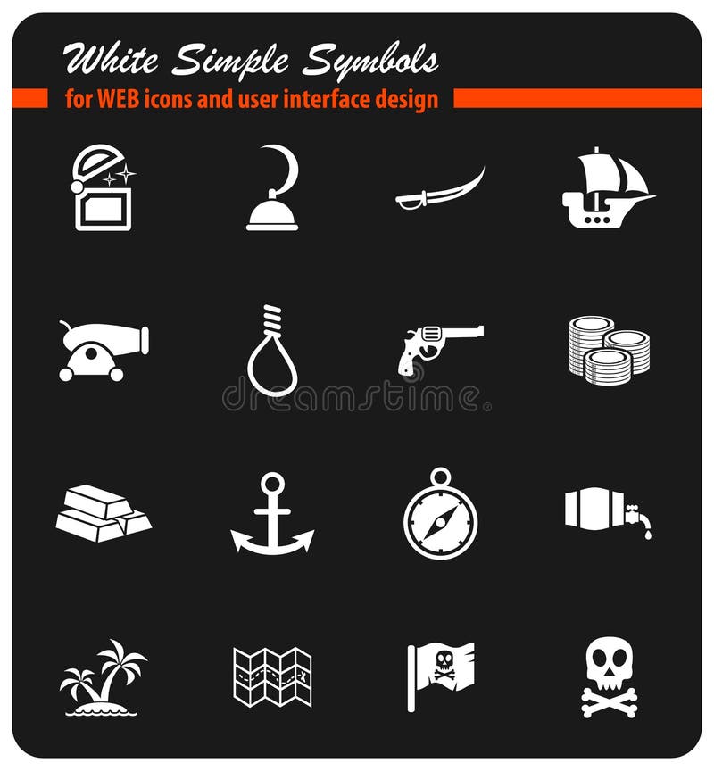 Pirates icon set stock vector. Illustration of vector - 88017646