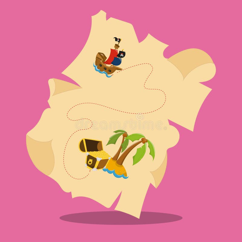 Pirates map 11 stock vector. Illustration of cartoon - 198990324