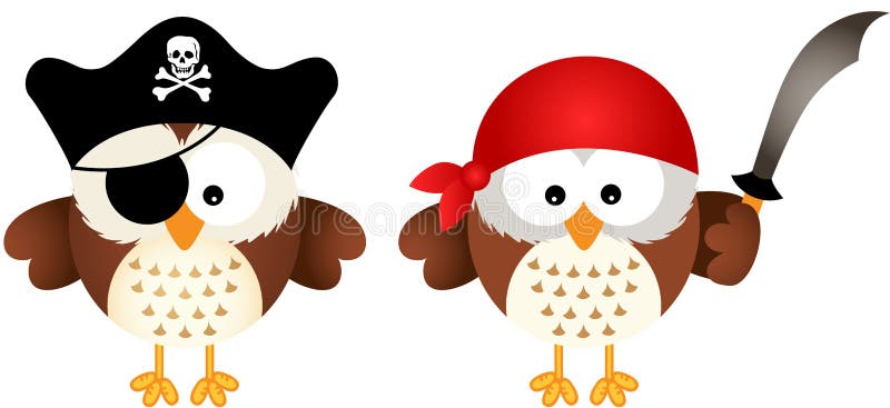 Pirates owls stock vector. Illustration of beach, forest - 53063473