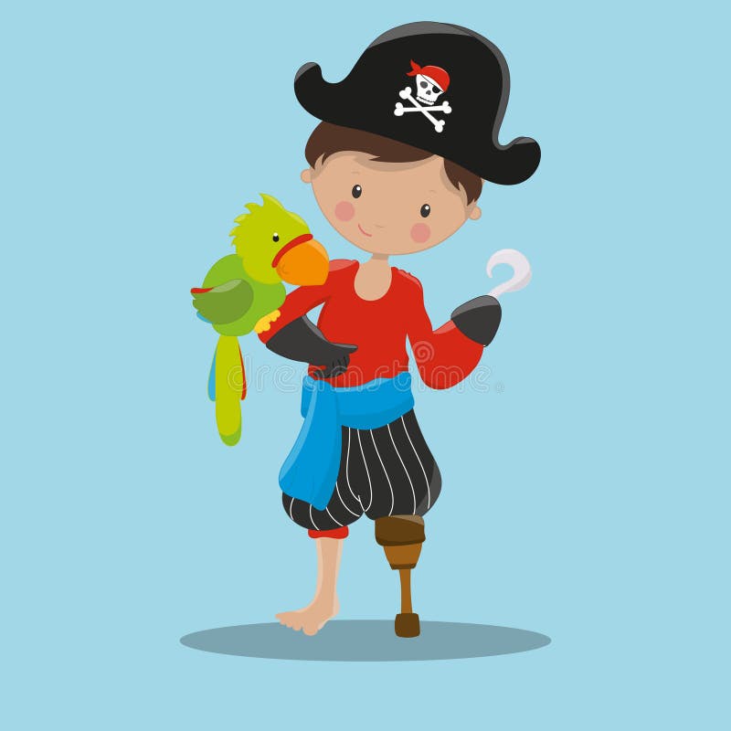 Pirates Pirate with Parrot 16 Stock Vector - Illustration of vector ...