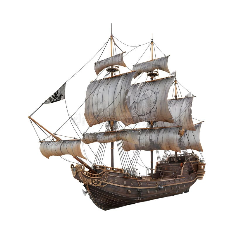Pirates Ship on Transparent Background - Ai Generated Stock ...