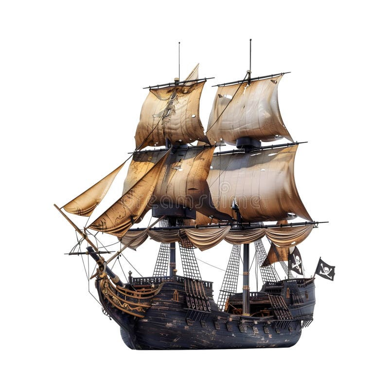 Pirates Ship on Transparent Background - Ai Generated Stock ...