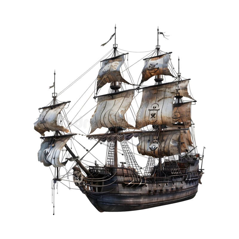 Pirates Ship on Transparent Background - Ai Generated Stock ...