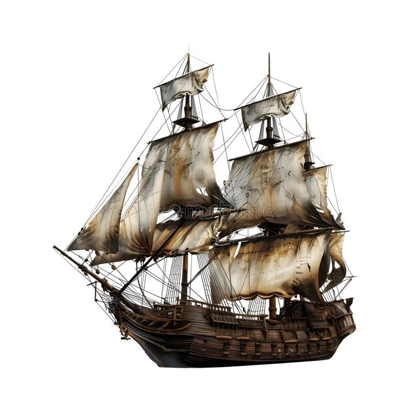 Pirates Ship on Transparent Background - Ai Generated Stock ...