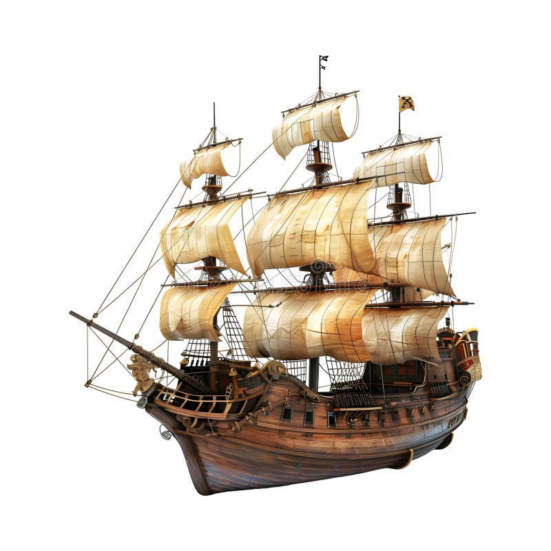 Pirates Ship on Transparent Background - Ai Generated Stock ...