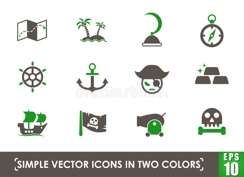 Pirates Simple Vector Icons Stock Vector - Illustration of weapon ...