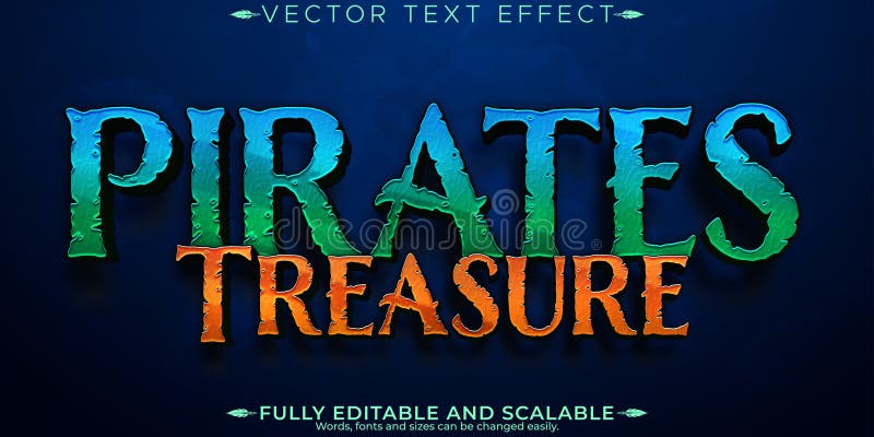 Pirates Text Effect, Editable Ship and Treasure Customizable Font Style ...