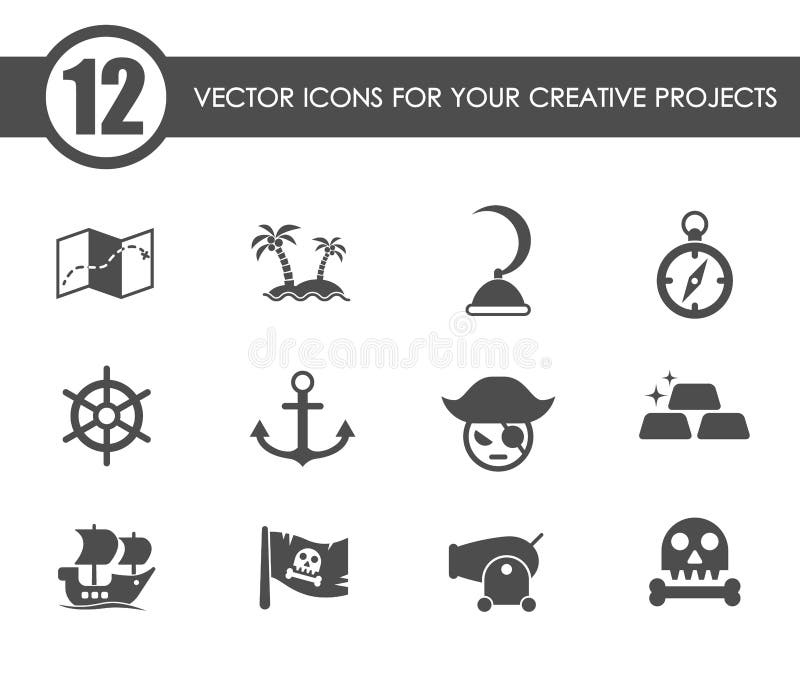 Pirates vector icons stock vector. Illustration of ostor - 218516192