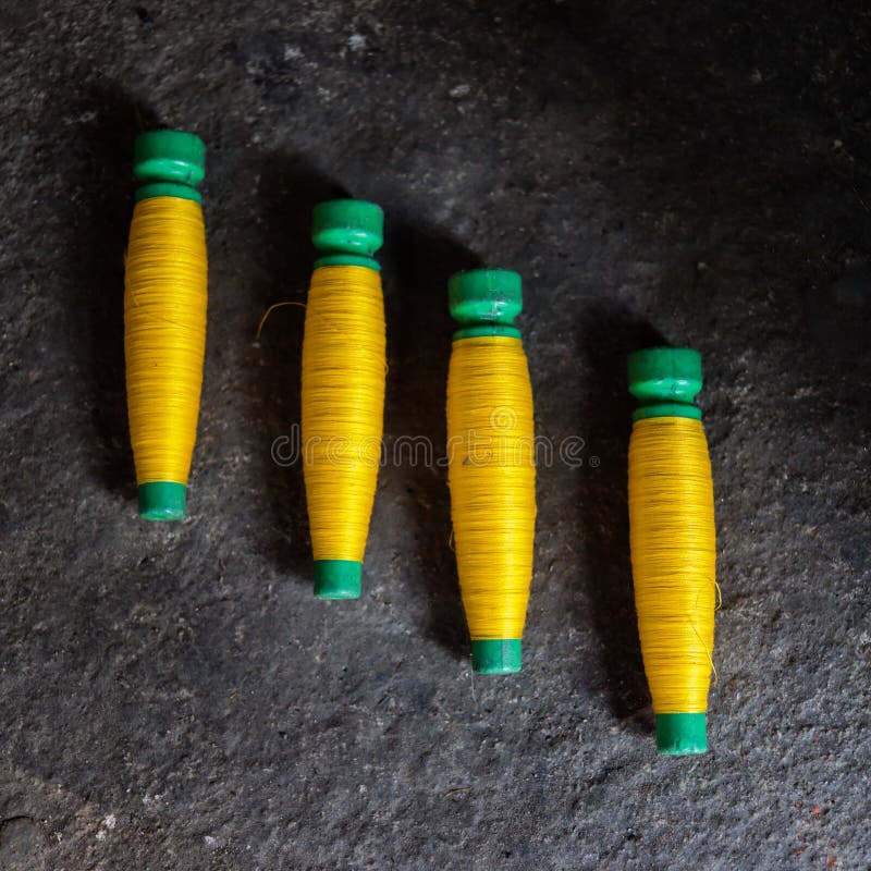 Pirn Bobbin for Hand Shuttle for Handloom Weaving Saree Stock Image ...