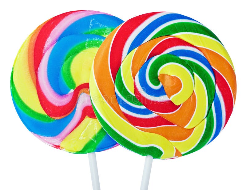 Piruleta Espiral Colorida Aislada En Blanco Foto de archivo - Imagen de ...