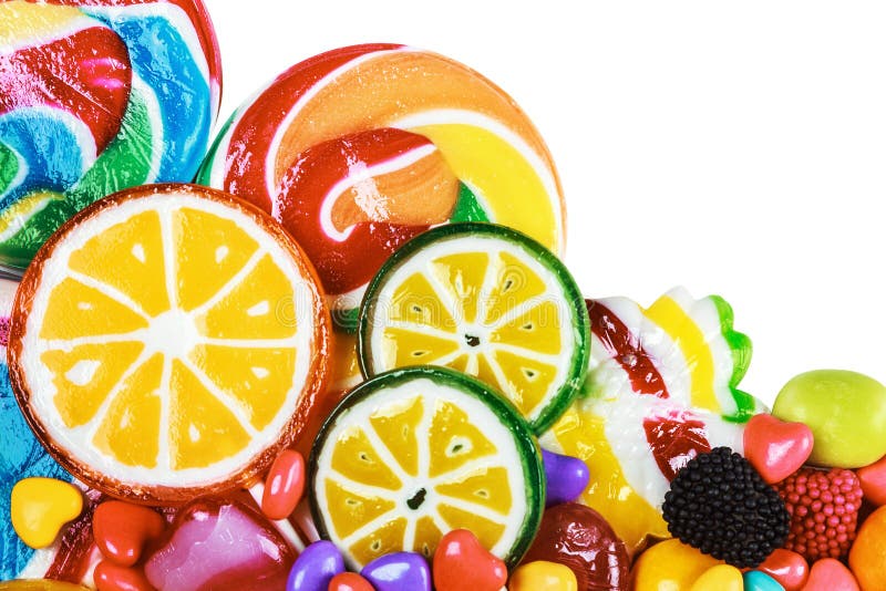 Piruletas Multicoloras, Caramelo Y Chicle Imagen de archivo - Imagen de ...