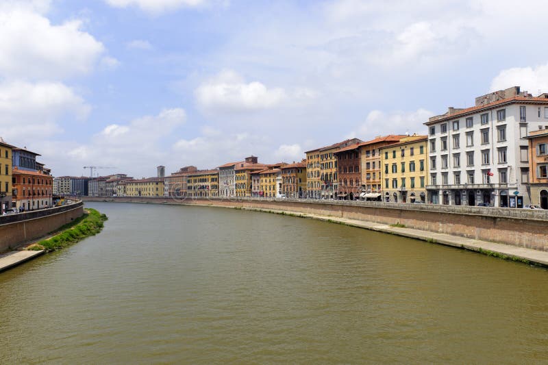Pisa: the Arno river stock image. Image of architecture - 21091895