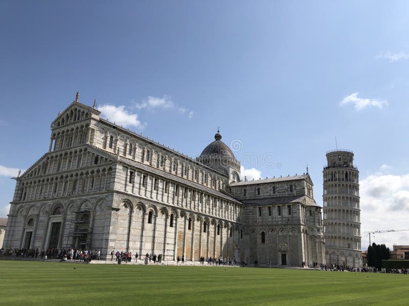 Pisa Cathedral and Falling Tower Italy Stock Photo - Image of monument ...