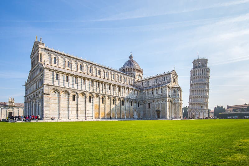 The Pisa Cathedral and the Leaning Tower of Pisa in Pisa, Italy ...