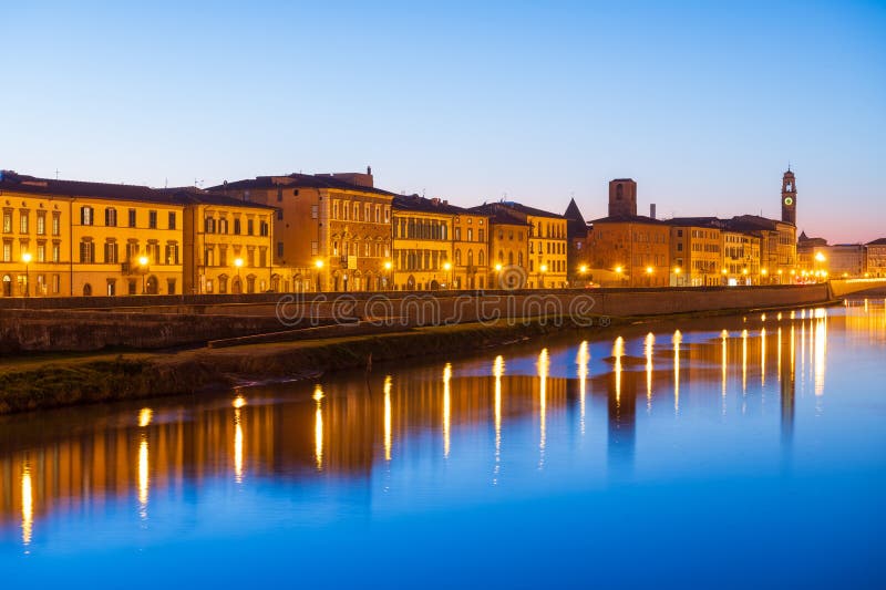 Pisa, Italy Skyline on the Arno River Stock Image - Image of beautiful ...