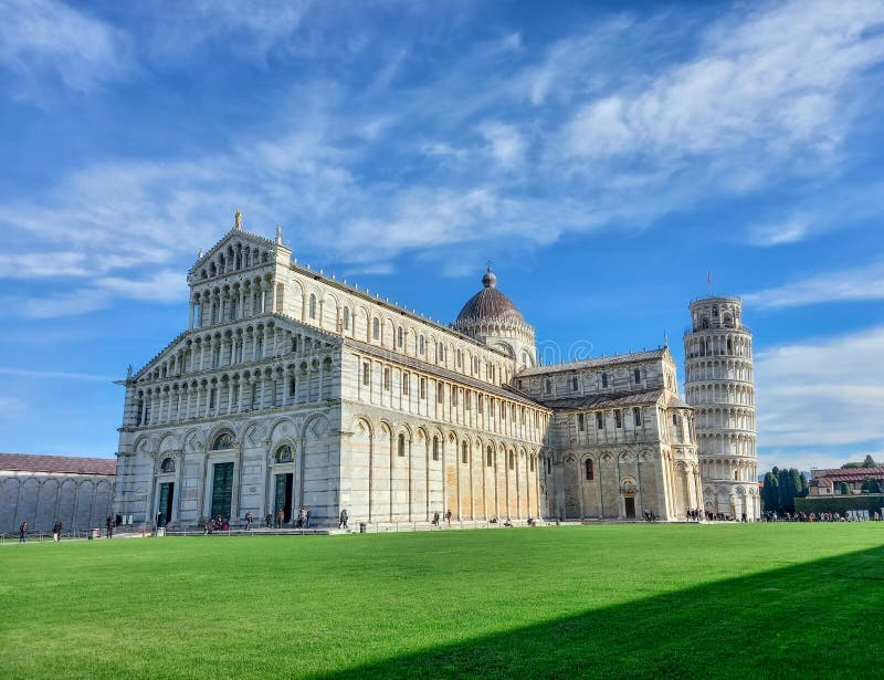 The Cathedral and the Leaning Tower of Pisa Stock Image - Image of ...