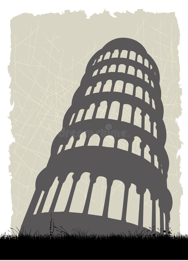 Pisa tower italy stock vector. Illustration of field - 14342671