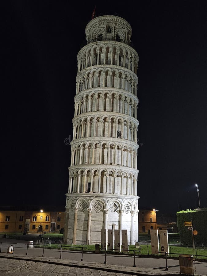 Pisa Tower in Italy at Night Editorial Image - Image of landmark ...