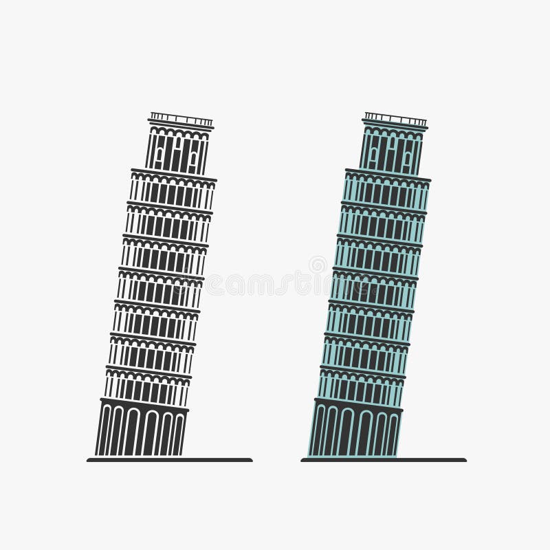 Pisa Tower Vector Symbol stock illustration. Illustration of background ...