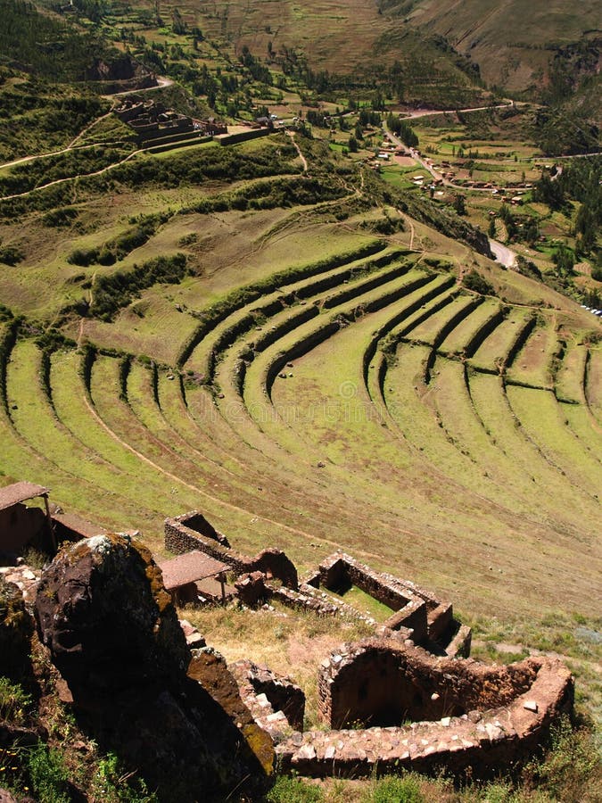 Pisac Ruins stock image. Image of green, corn, mountain - 3298729