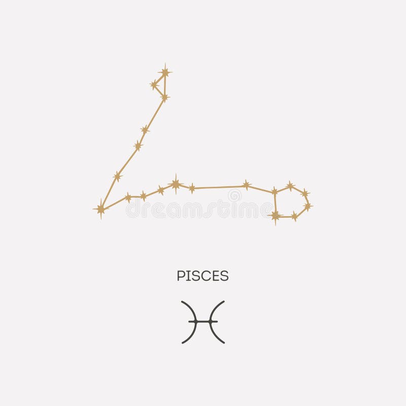 Pisces Constellation Vector Illustration Stock Vector - Illustration of ...
