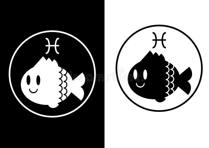 Pisces and Symbol Icon. Vector Illustration Stock Illustration ...
