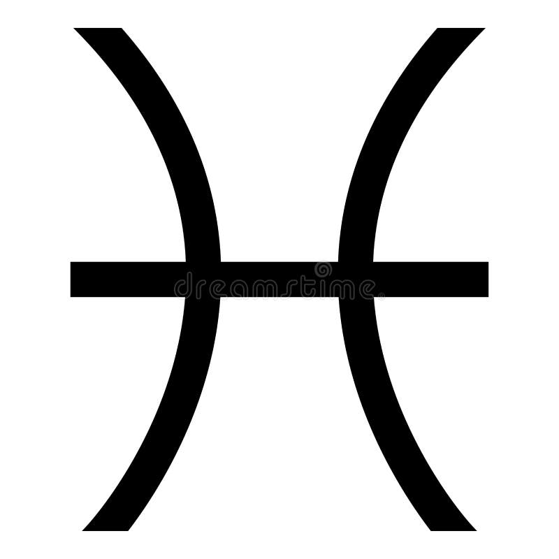 Pisces Symbol Zodiac Icon Black Color Illustration Flat Style Simple ...