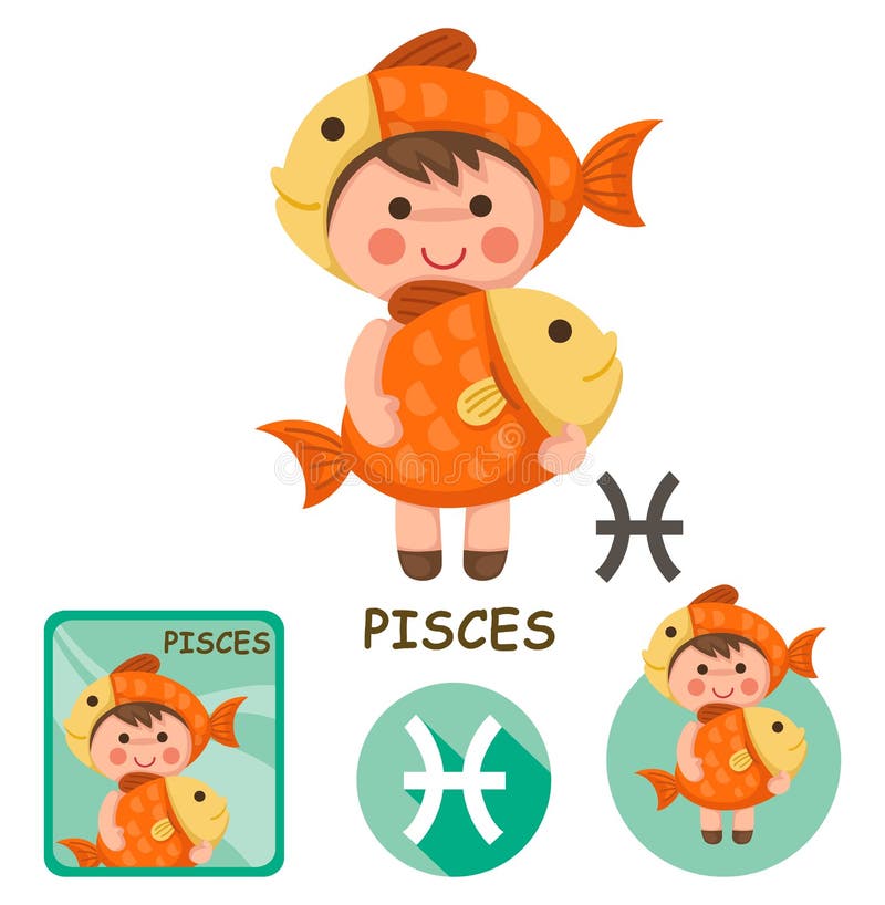 Pisces Vector Collection. Zodiac Signs Stock Vector - Illustration of ...