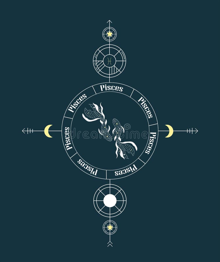 Pisces. Vector Graphic Illustrations of Horoscope Signs. Zodiac Signs ...