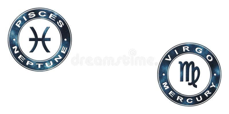Pisces and Virgo Compatibility Stock Illustration - Illustration of ...