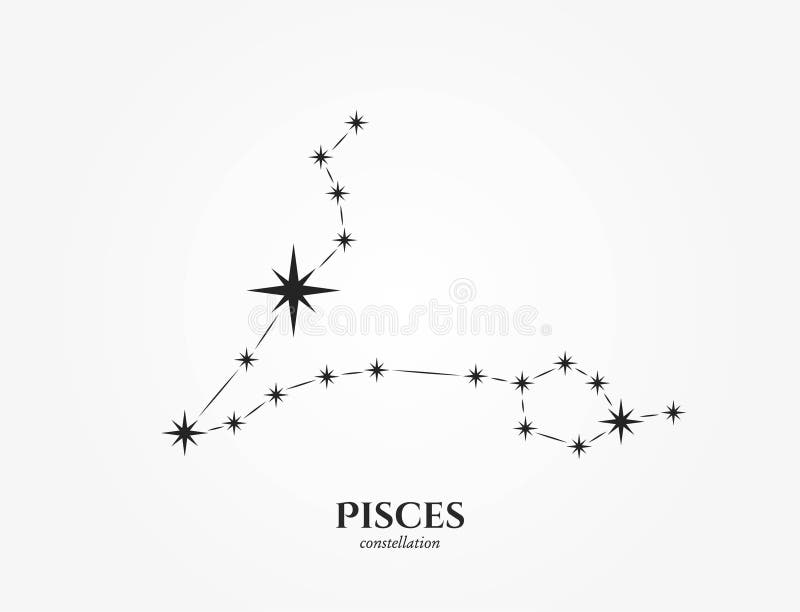 Pisces Zodiac Constellation. Astrological and Horoscope Symbol Stock ...