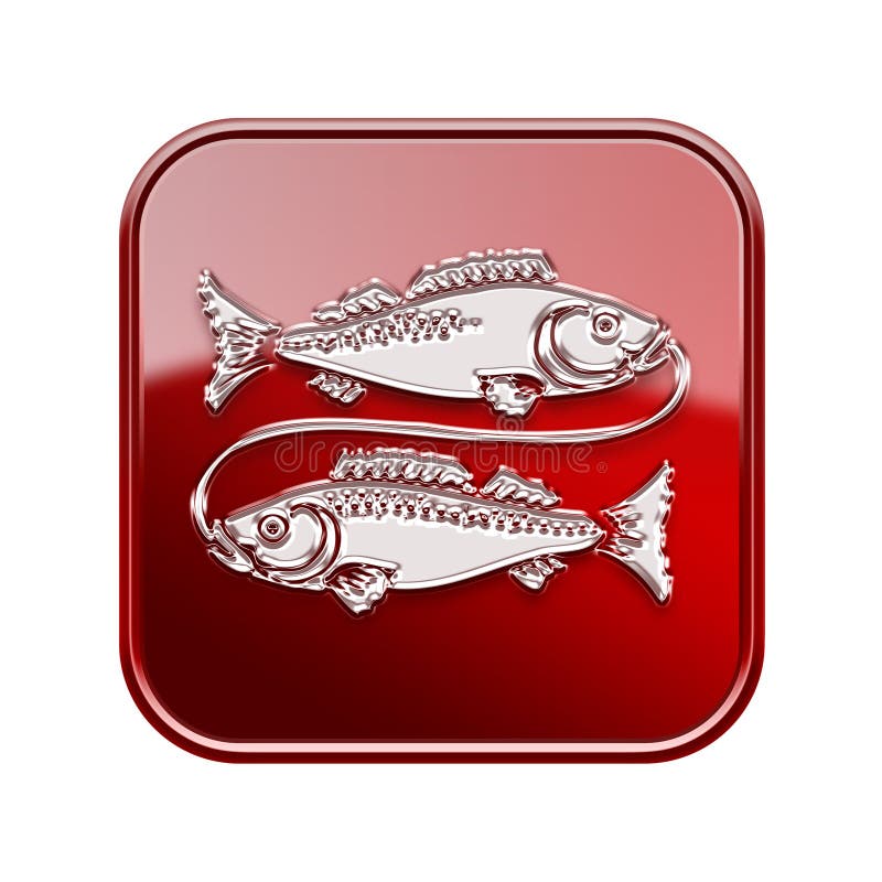 Pisces zodiac icon red. stock photo. Image of astrological - 294666048