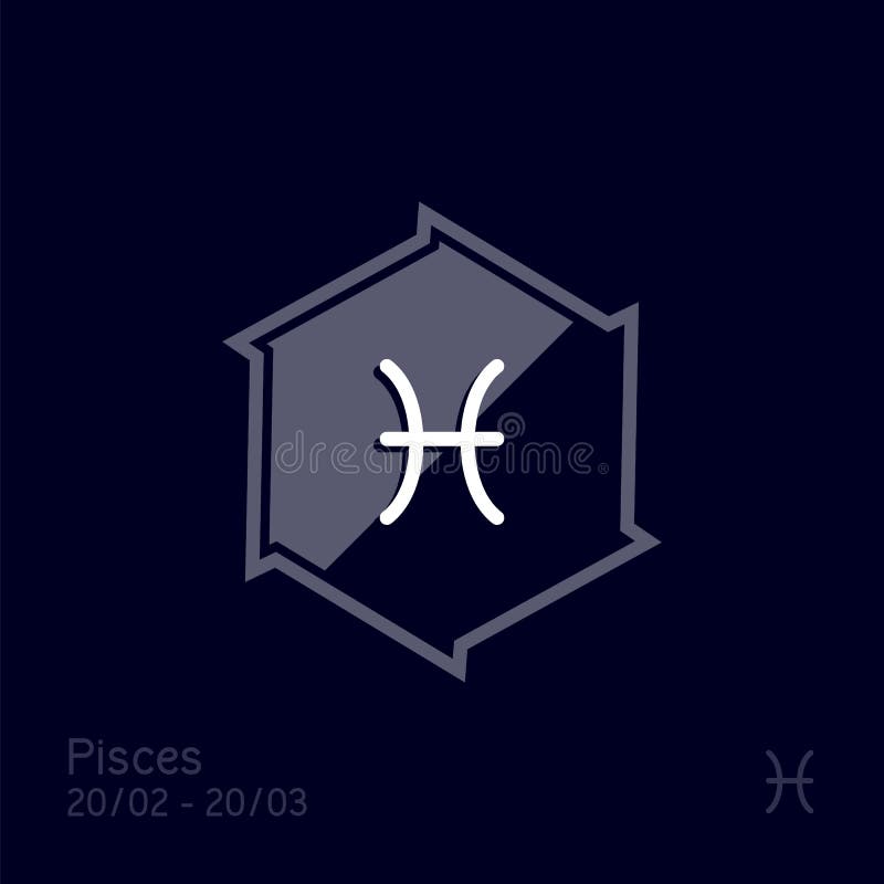 Pisces Zodiac Sign. Astrology Symbol Vector Illustration Stock ...