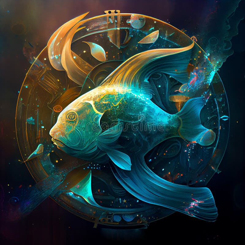 Pisces Zodiac Sign Created with Generative Ai Stock Illustration ...