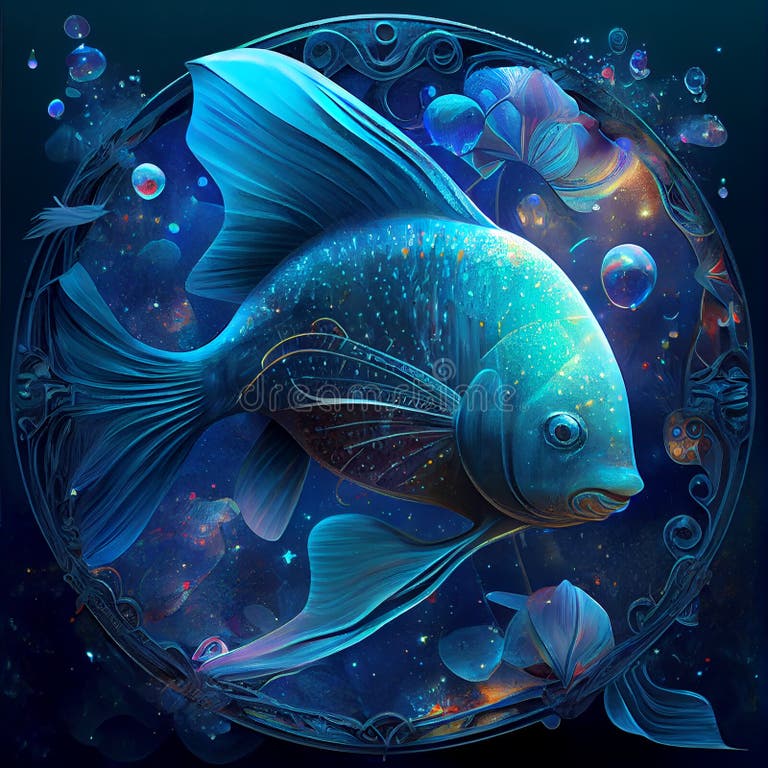 Pisces Zodiac Sign Created with Generative Ai Stock Illustration ...
