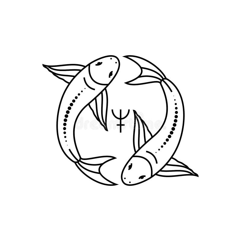 Pisces zodiac sign stock vector. Illustration of astronomy - 231808747