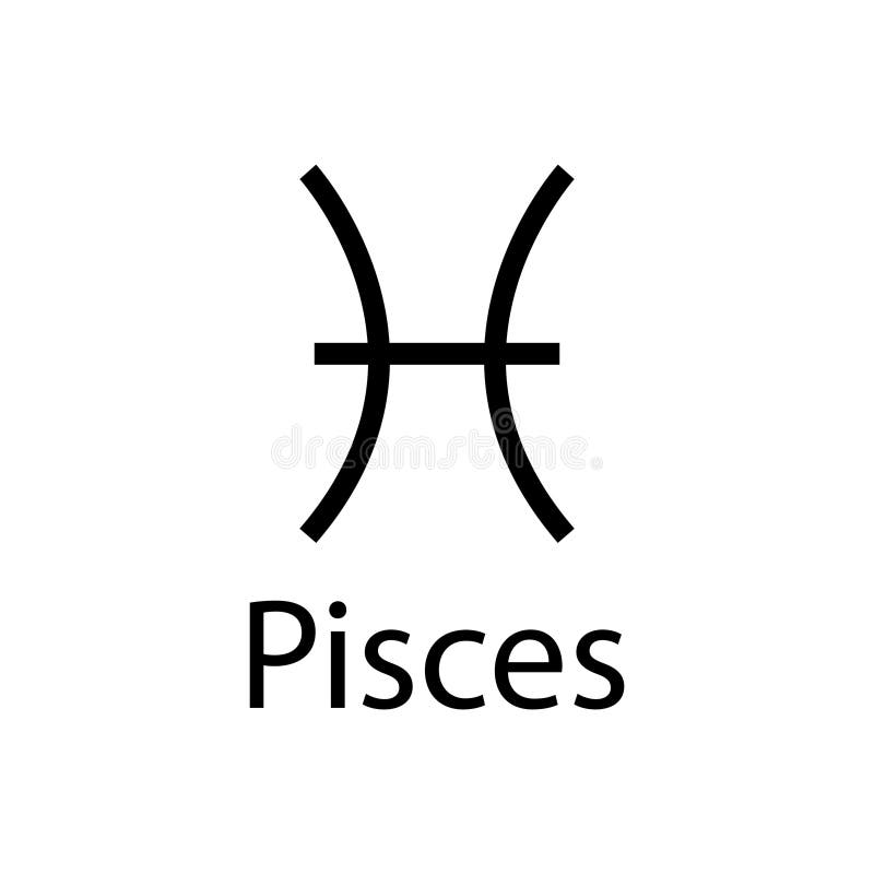 Pisces Zodiac Symbol Icon Vector Stock Vector - Illustration of ...