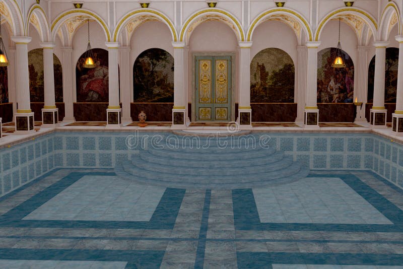 Piscina lujosa romana foto de archivo. Imagen de columnas - 41450226