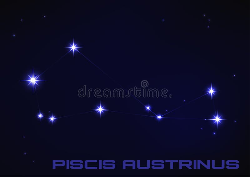 Piscis Austrinus Constellation Stock Vector - Illustration of magic ...