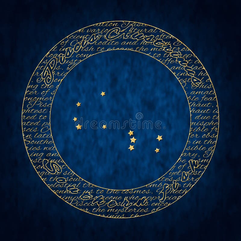 Piscis Austrinus Star Constellation, Southern Fish Constellation Stock ...