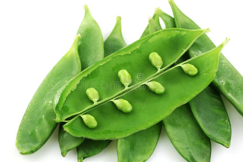Piselli in Un Baccello Aperto Del Pisello Fotografia Stock - Immagine ...