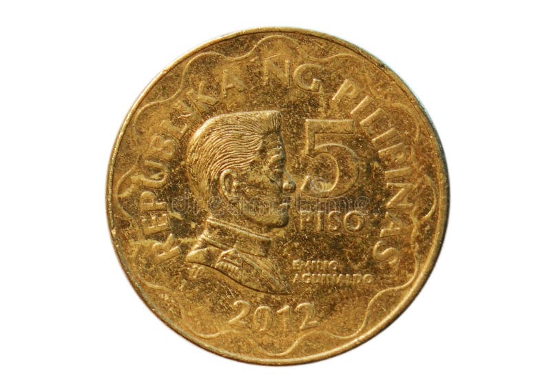 5 Piso Coin, Bank of Philippines. Obverse, 2012 Stock Image - Image of ...