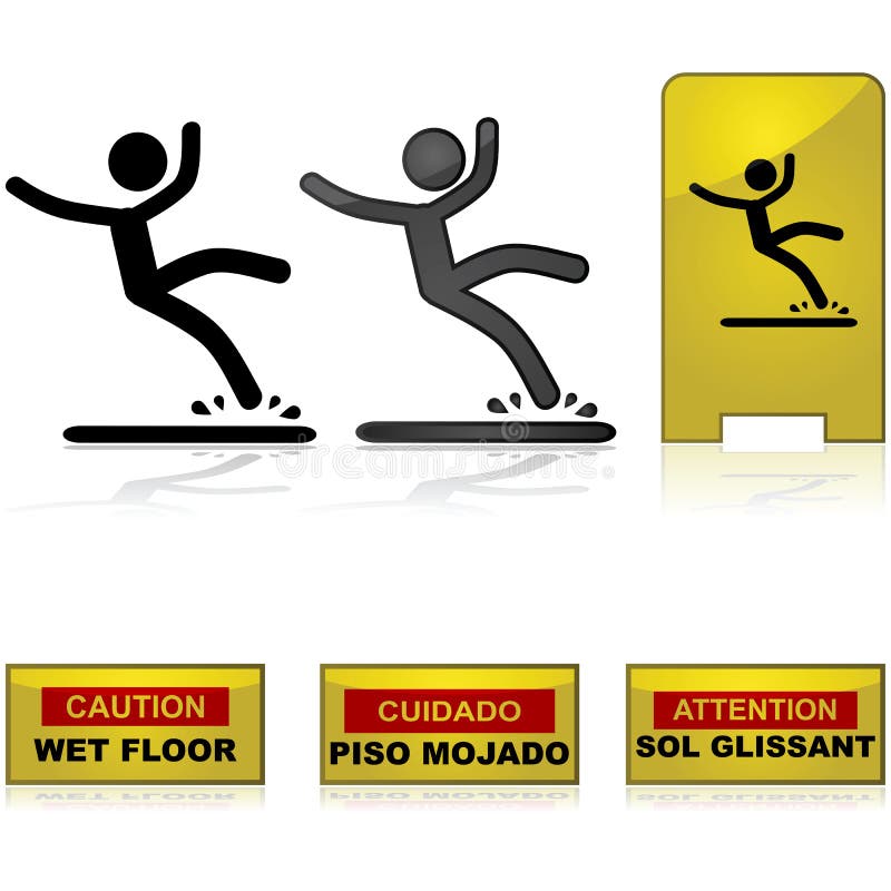 Piso mojado ilustración del vector. Ilustración de muestra - 37859826