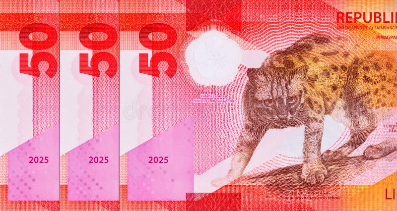 50 Piso Philippines, New Polymer Note 2025 with Visayan Leopard ...