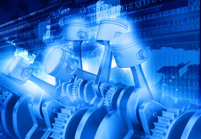 Pistões Do Motor 3d E Rodas Da Roda Denteada Ilustração Stock ...