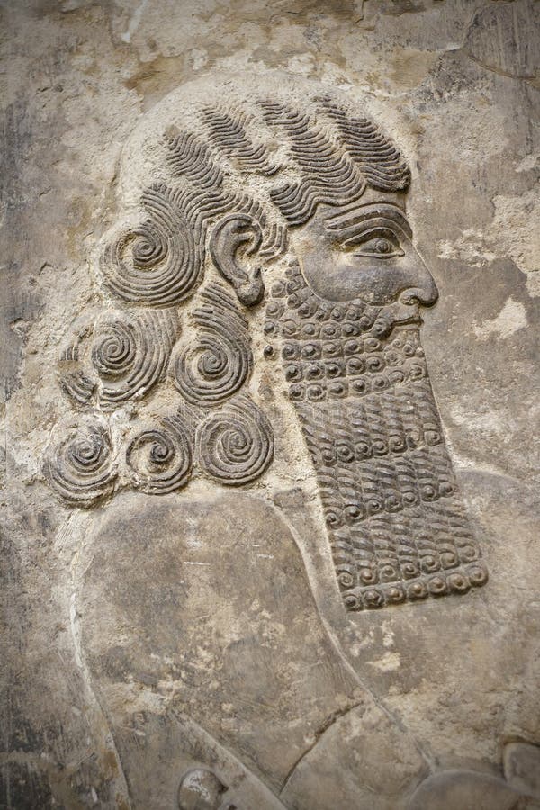 Relieve Antiguo De Dos Guerreros Asirios Imagen de archivo - Imagen de ...