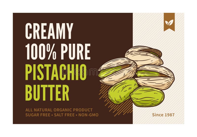 Pistachio Butter Label and Packaging Design Template Stock Vector ...