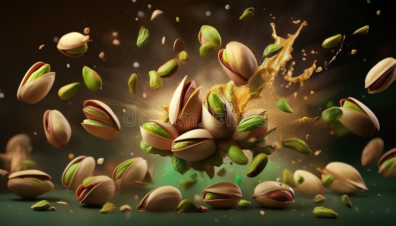Pistachio explosion stock illustration. Illustration of food - 338060744