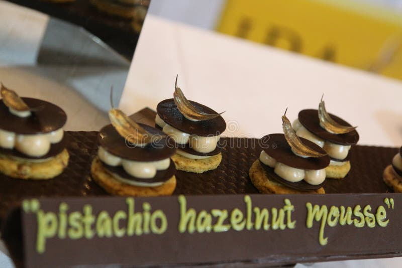 Pistachio hazelnut mouse stock image. Image of icing - 219851365