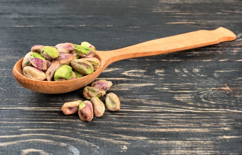 Pistachio Nuts without Shell in Spoon Stock Image - Image of seed ...